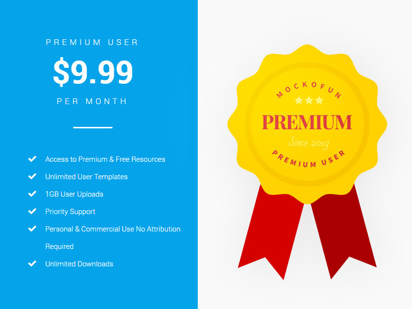 Need Commercial Use With No Attribution? Try MockoFUN Premium User