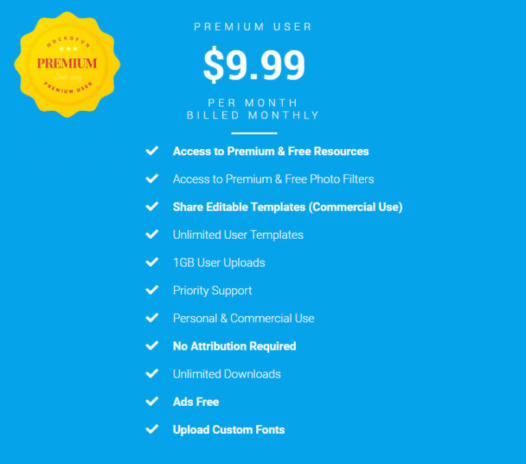 Need Commercial Use With No Attribution? Try MockoFUN Premium User