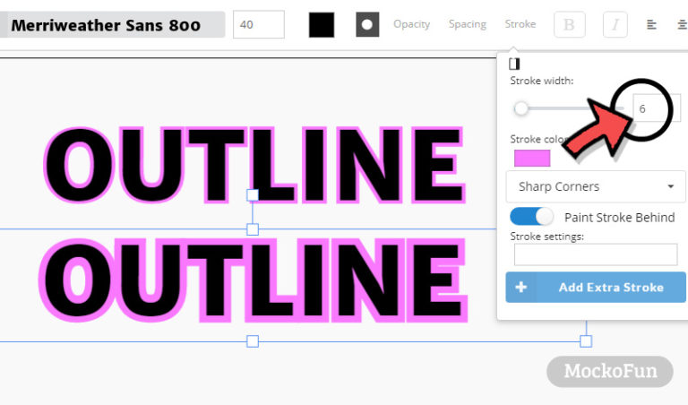 Stroke Text: How to Make Text With Stroke Online - MockoFUN