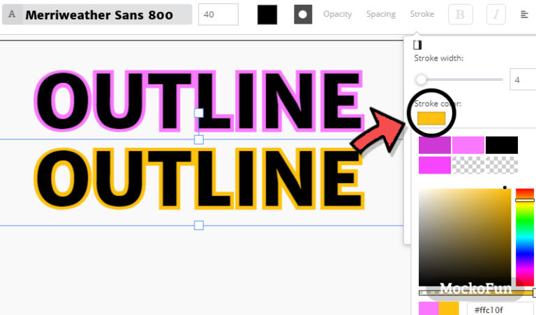 Stroke Text: How to Make Text With Stroke Online - MockoFUN