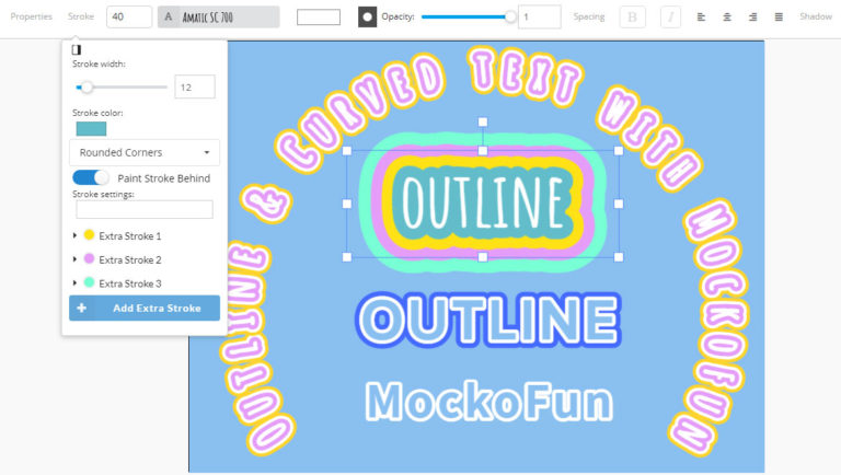 Stroke Text: How to Make Text With Stroke Online - MockoFUN