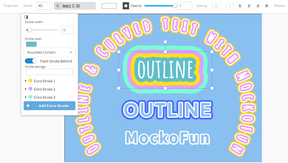 Stroke Text: How to Make Text With Stroke Online - MockoFUN