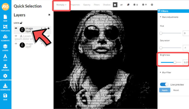 Text to Image: How to Make a Text Portrait Online - MockoFUN