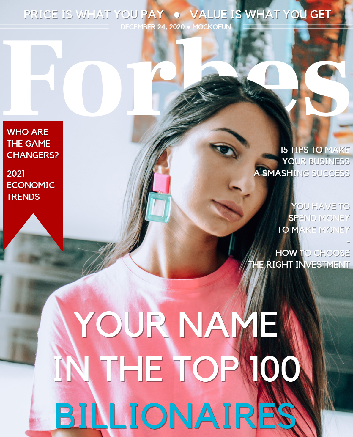 Forbes Magazine Cover Template MockoFUN