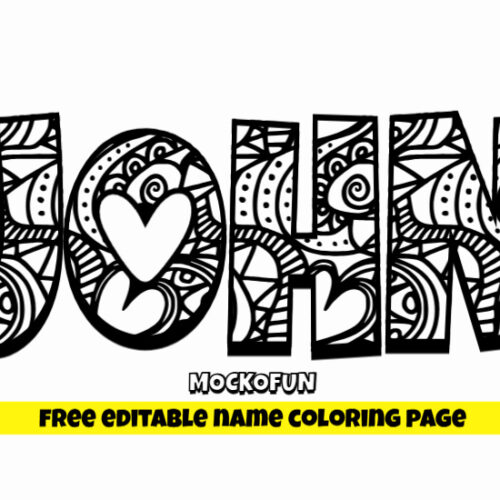 Free Personalized Name Coloring Pages - MockoFUN
