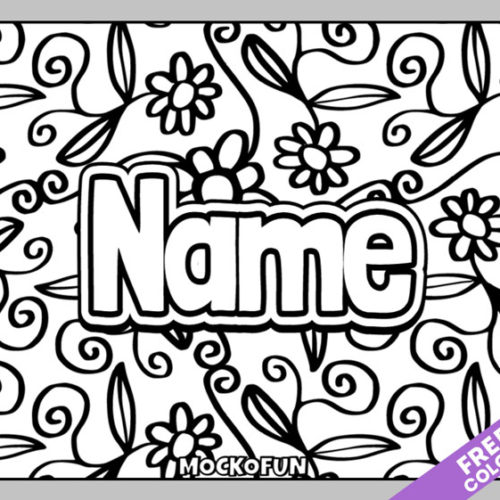 Free Personalized Name Coloring Pages - MockoFUN
