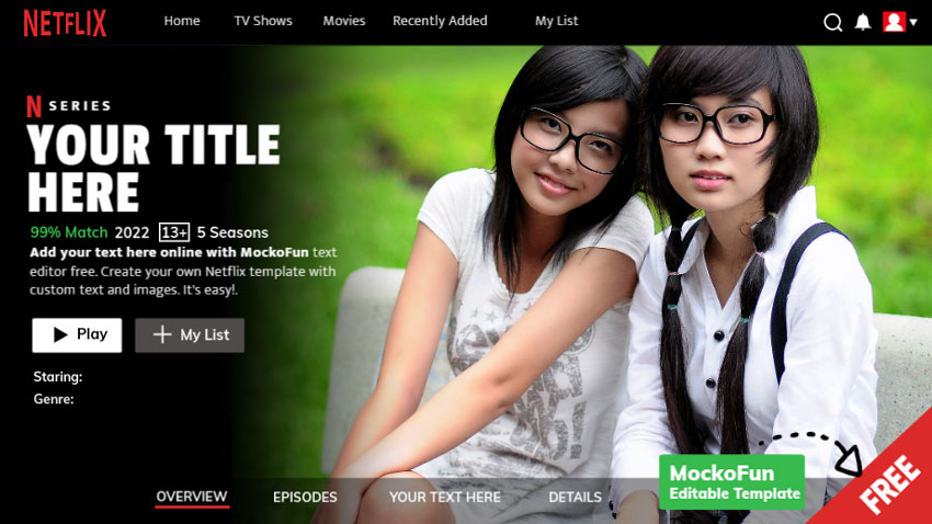  FREE Netflix Template MockoFUN