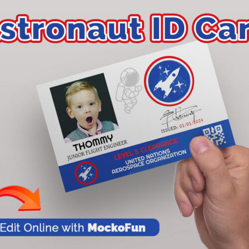 👨‍🚀 Astronaut ID Card Template - MockoFUN