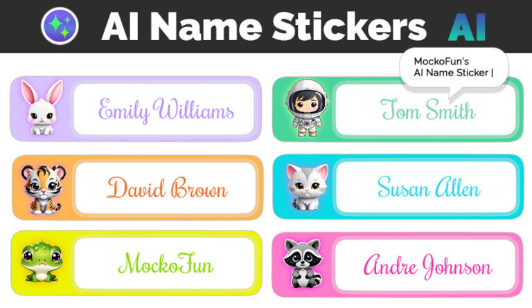 AI Name Sticker - MockoFUN
