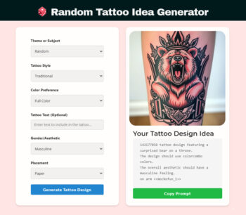 Tattoo Idea Generator - MockoFUN