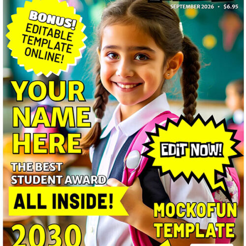 School Magazine Cover Design - MockoFUN